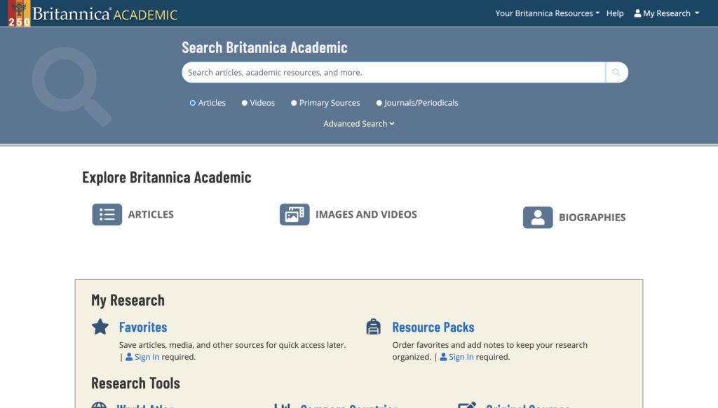 Britannica® Academic – Britannica Digital Learning